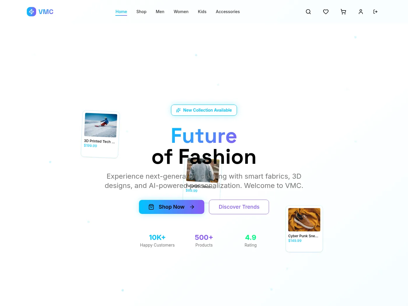 VMC 3D Futuristic E-Commerce Platform