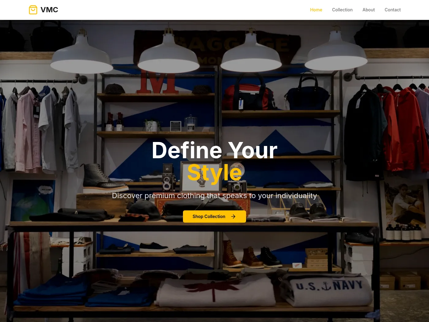 VMC Clothing Brand Website