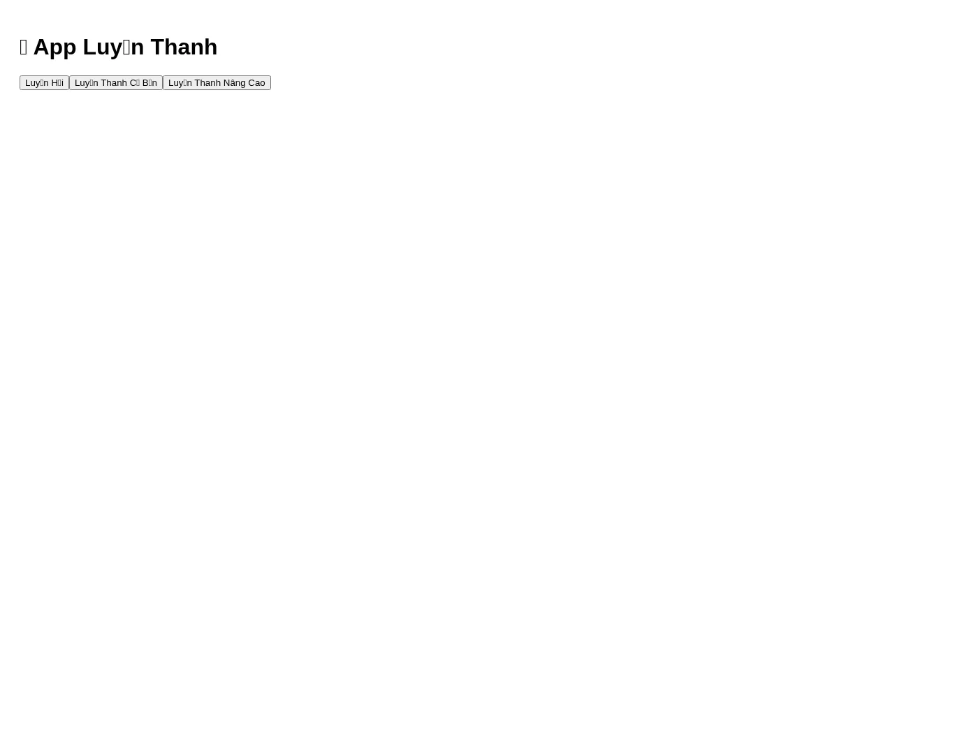 App Luyện Thanh – Interactive Vietnamese Vocal Training Web App