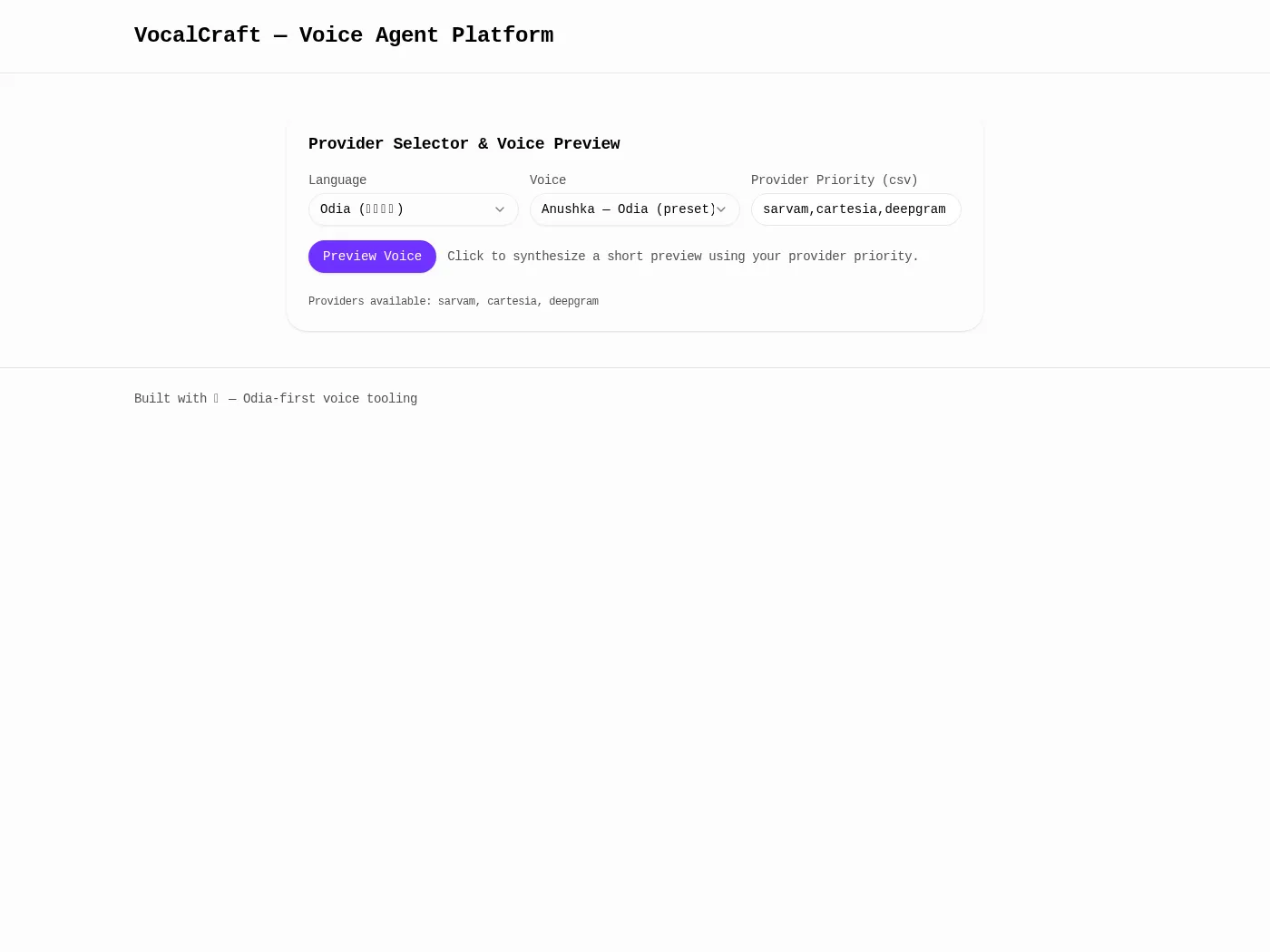 VocalCraft AI Voice Agent Platform