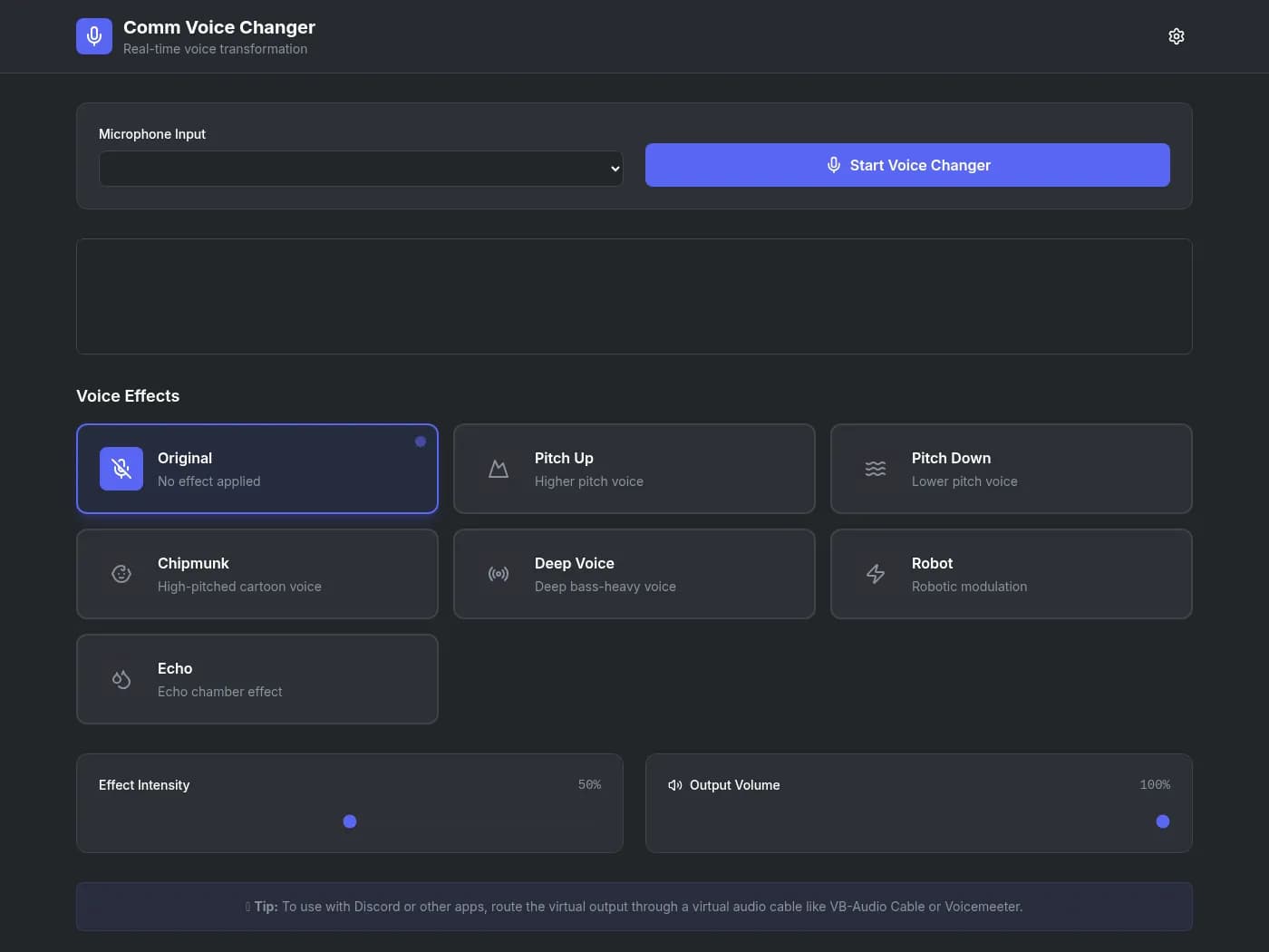 Comm Voice Changer for Web Calls