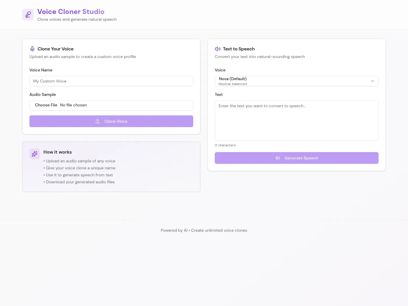 Voice Cloner and Synthesis Platform