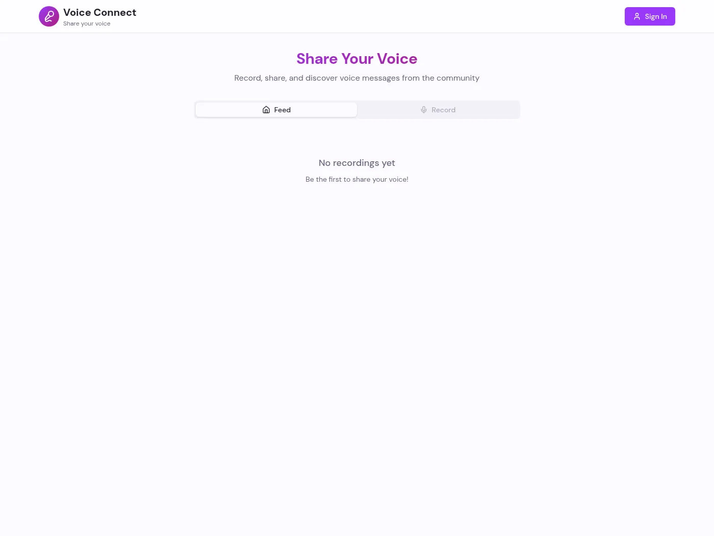 Voice Connect - Social Voice Recording App