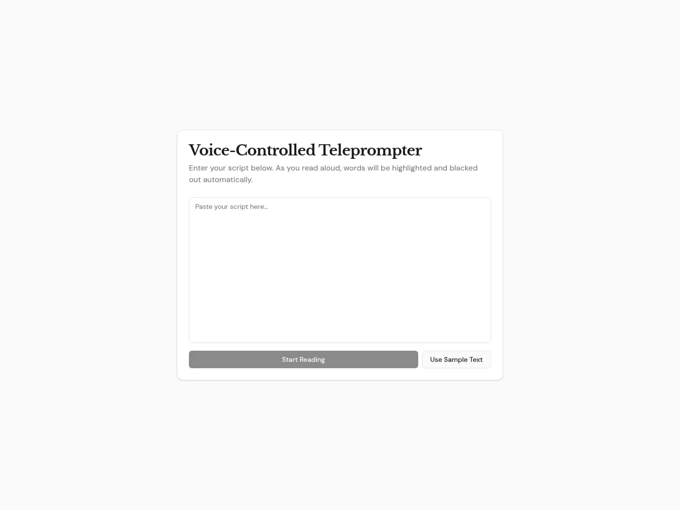 Voice-Controlled Teleprompter App