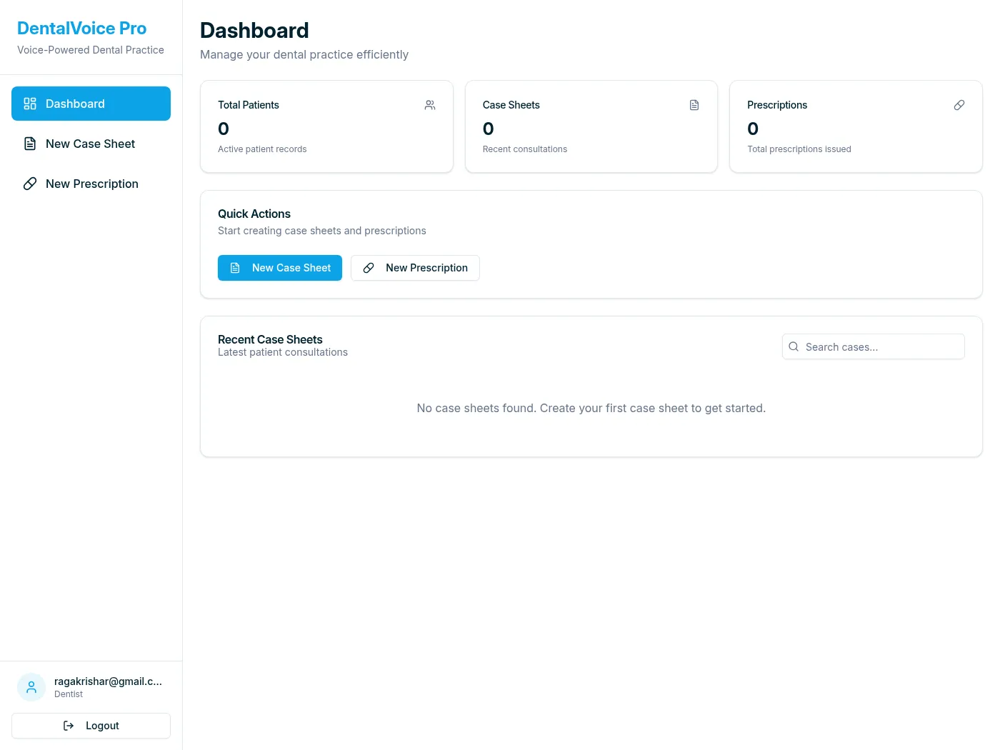 Voice-Activated Dental Case Sheets and Prescription Generator