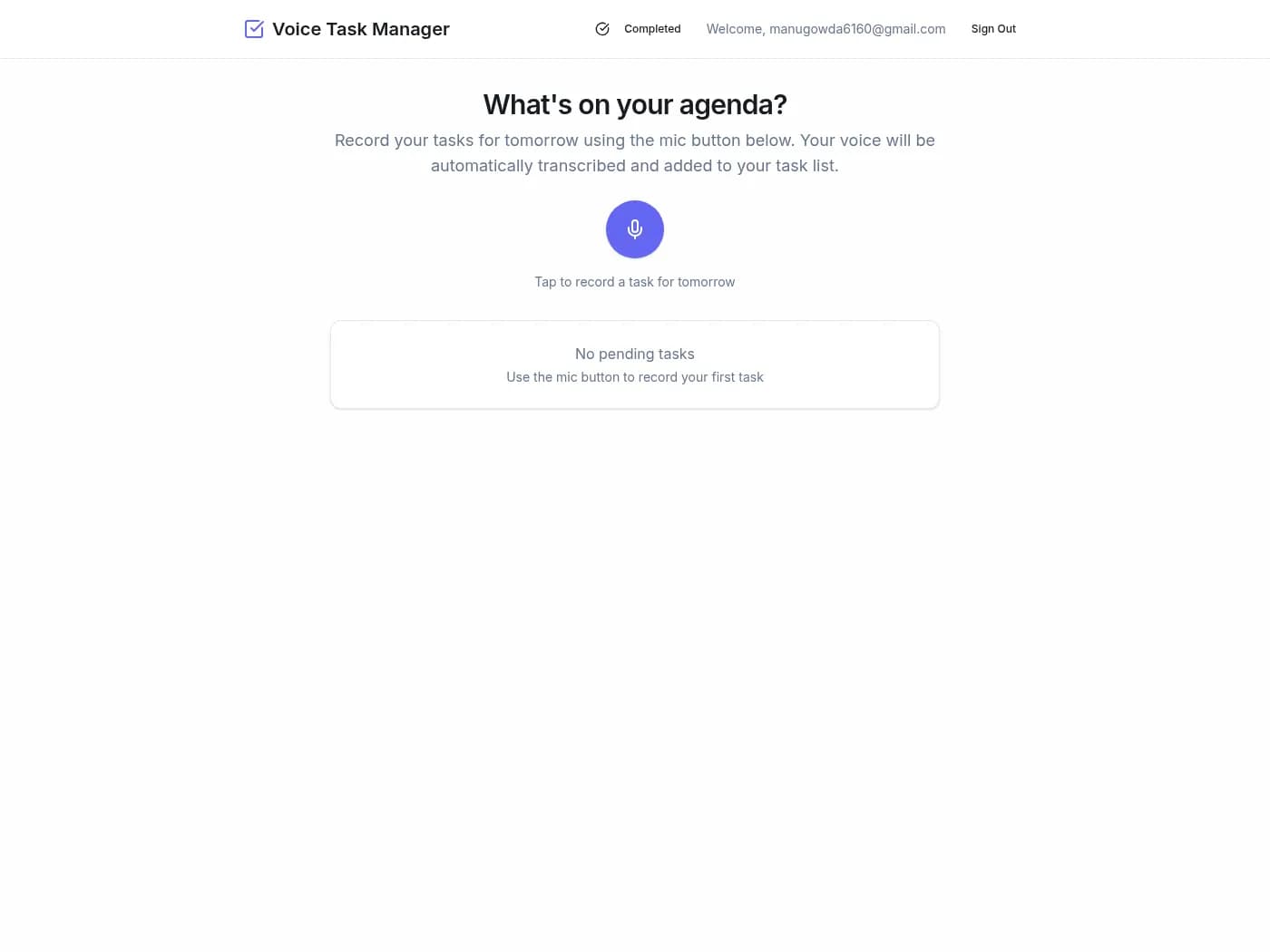 Voice-Driven Daily Task Manager