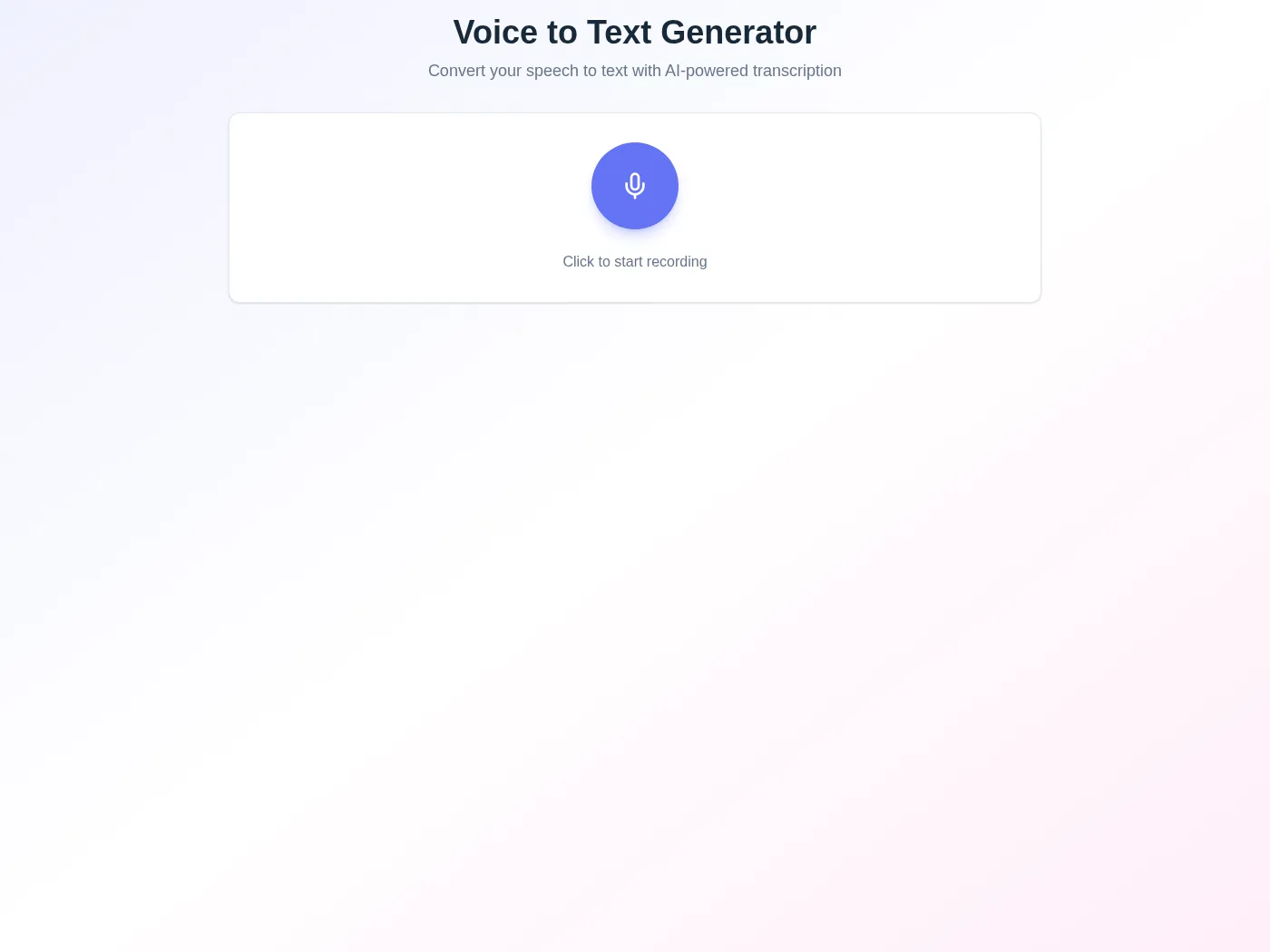Voice to Text Generator