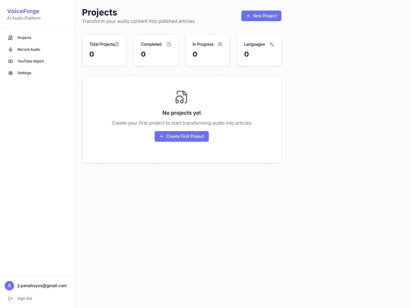 VoiceForge: AI-Powered Audio Transcription & Article Generation Platform