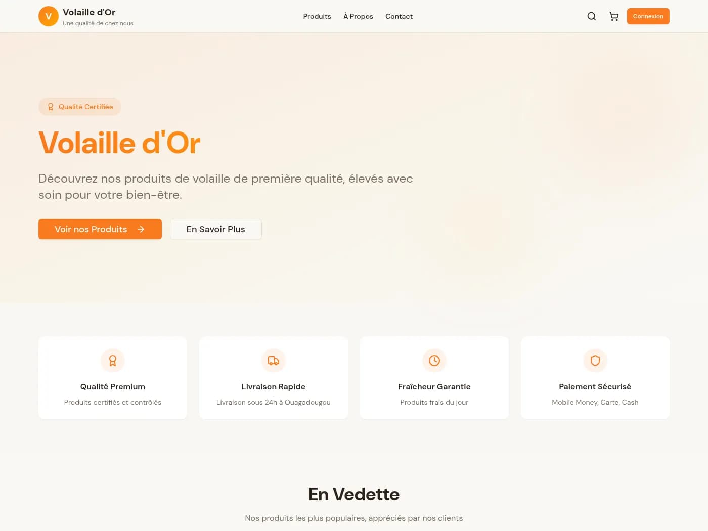 Volaille d’Or Unified Agro-Food E-commerce Platform (Web + Mobile)