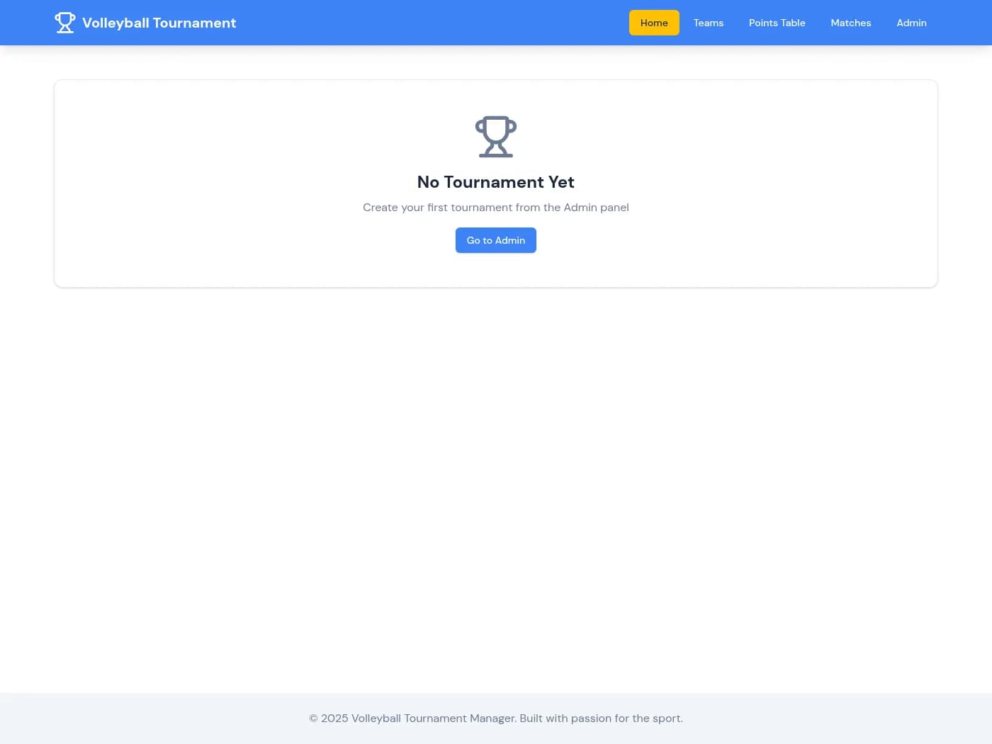 Volleyball Tournament Manager & Showcase Website