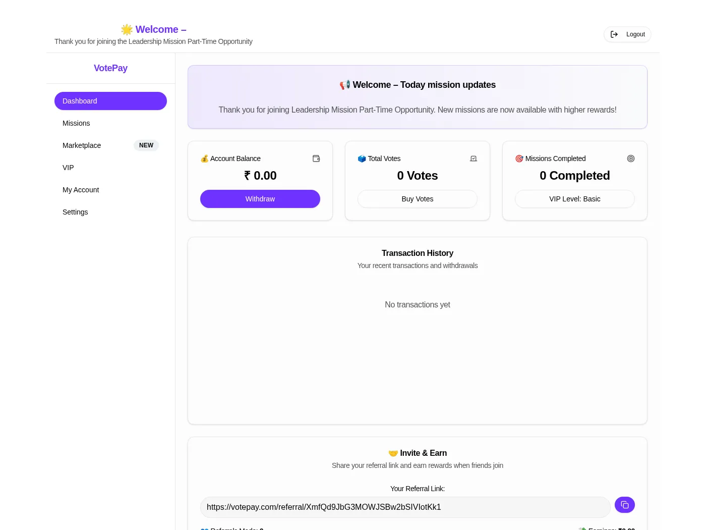 VotePay: Gamified Voting & Rewards Platform with Admin Panel