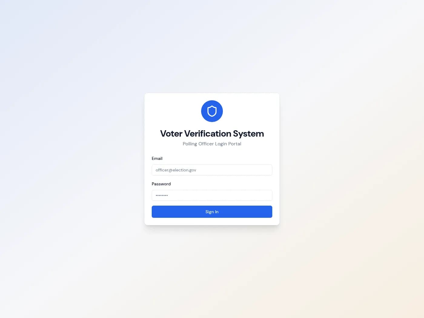 Voter Verification & Polling Officer Support System