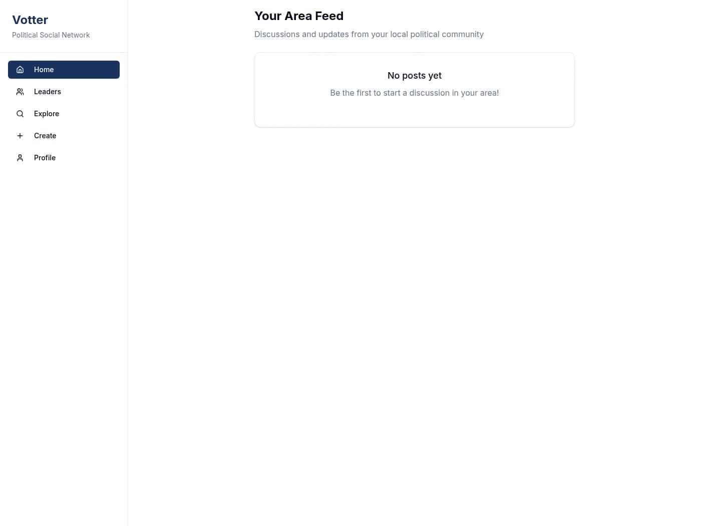 Votter: Area-Based Political Social Network for Citizens & Leaders