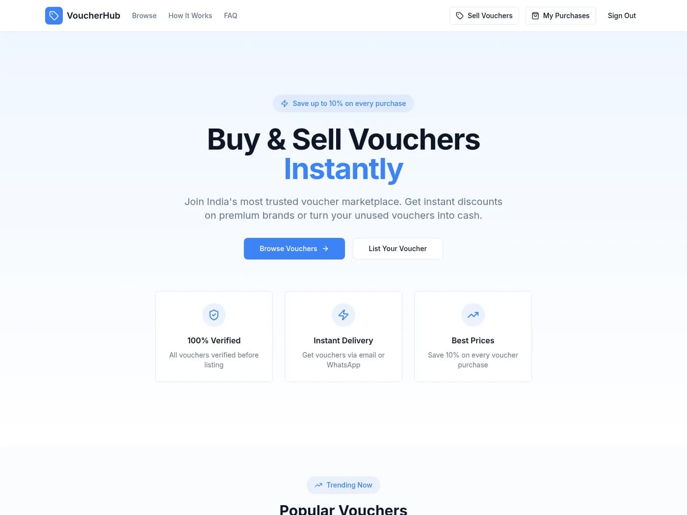 Voucher Marketplace Platform – Buy & Sell Vouchers Instantly with Trustworthy Digital Delivery