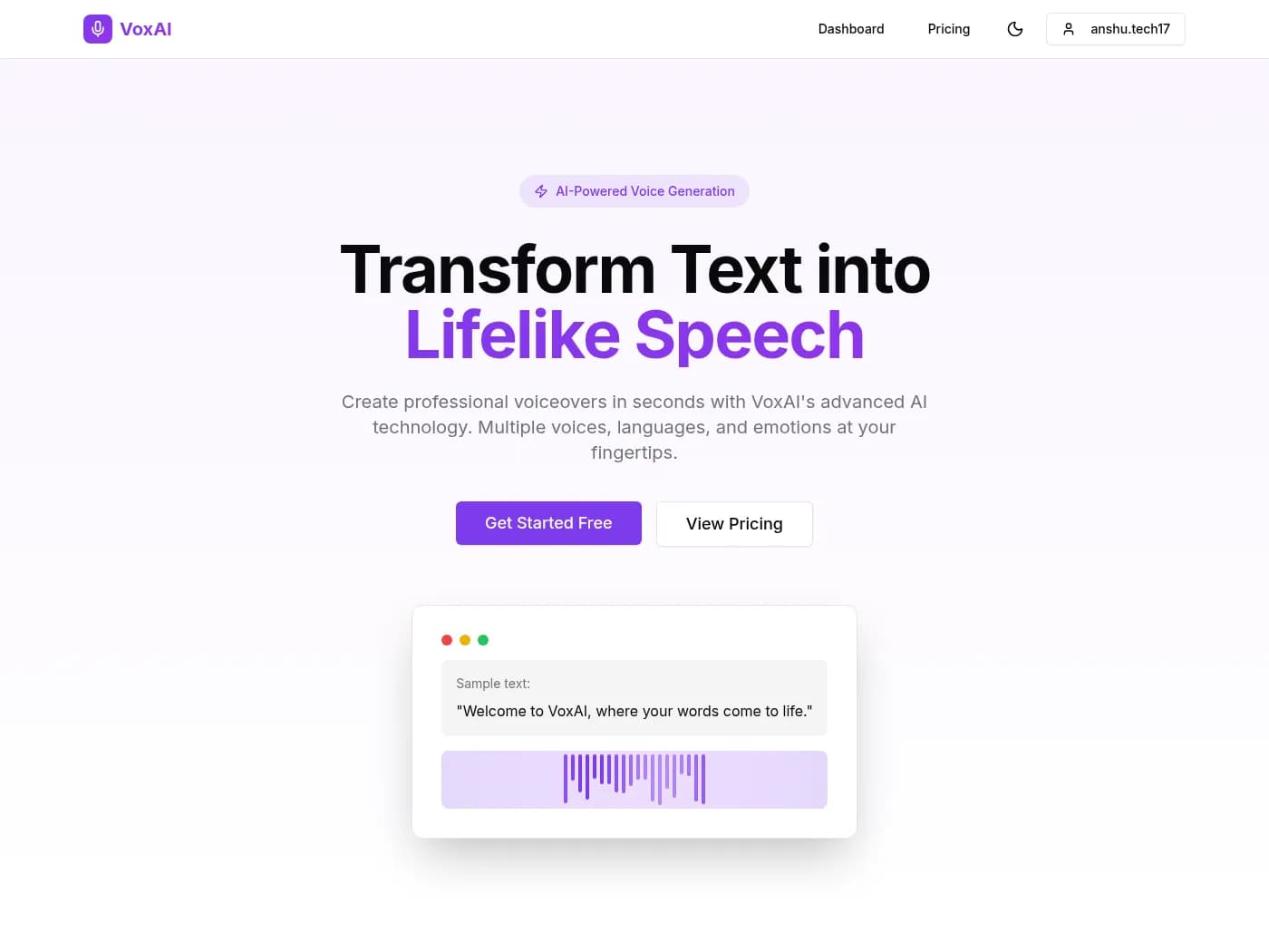 VoxAI - Profitable AI Voiceover Generator SaaS