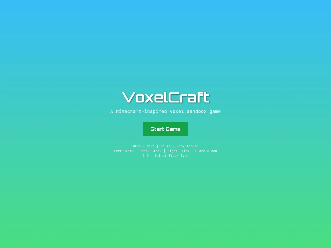 VoxelCraft: A Minecraft-Inspired Sandbox Game