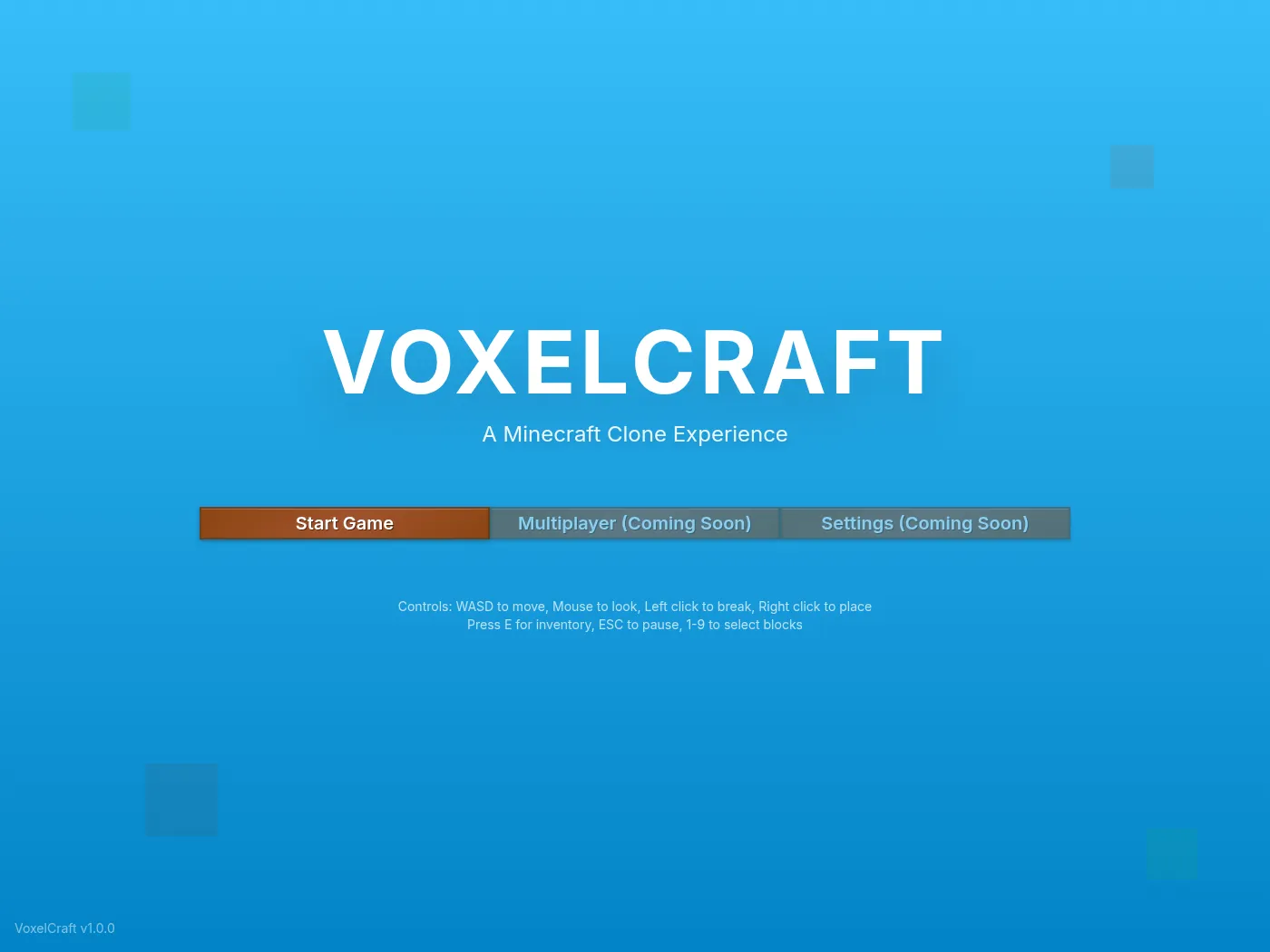 VoxelCraft: Minecraft Clone