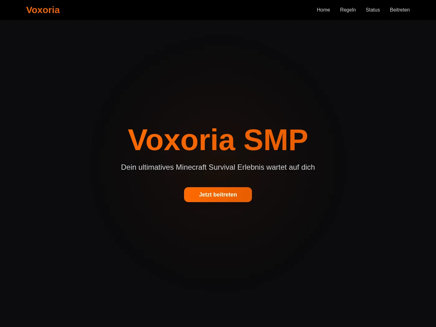 Voxoria SMP React Landing Page with heroui Integration