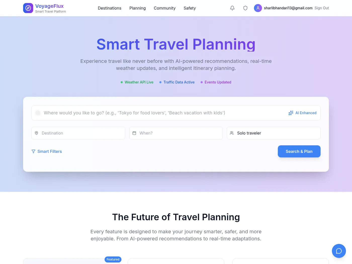 VoyageFlux: Next-Gen Smart Travel Platform