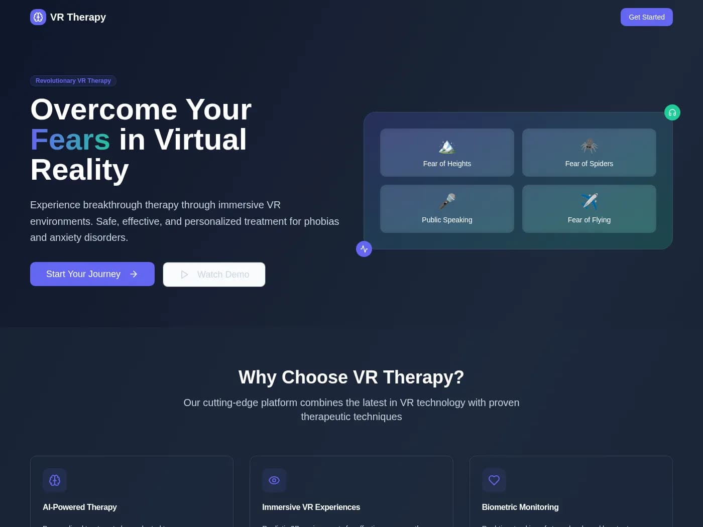 VR Mental Health Therapy Platform