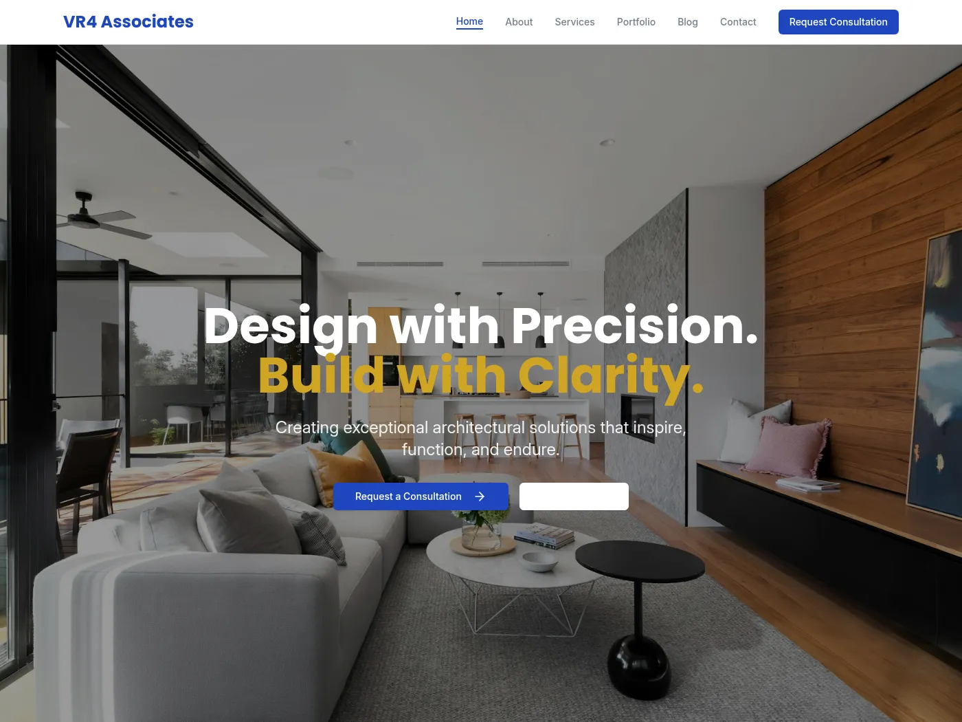 VR4 Associates — Minimal Pro Website for Architectural Excellence