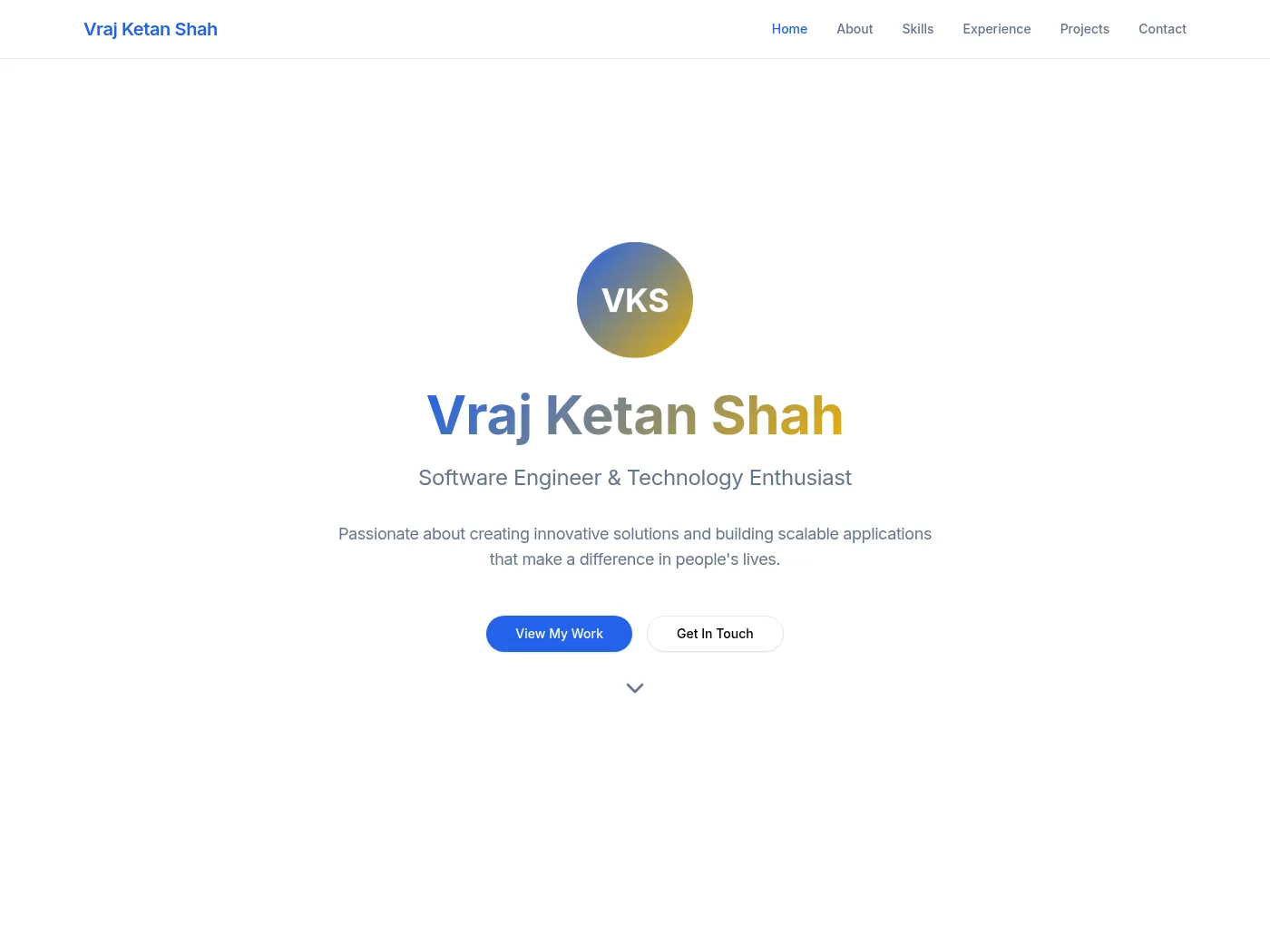 Vraj Ketan Shah Portfolio