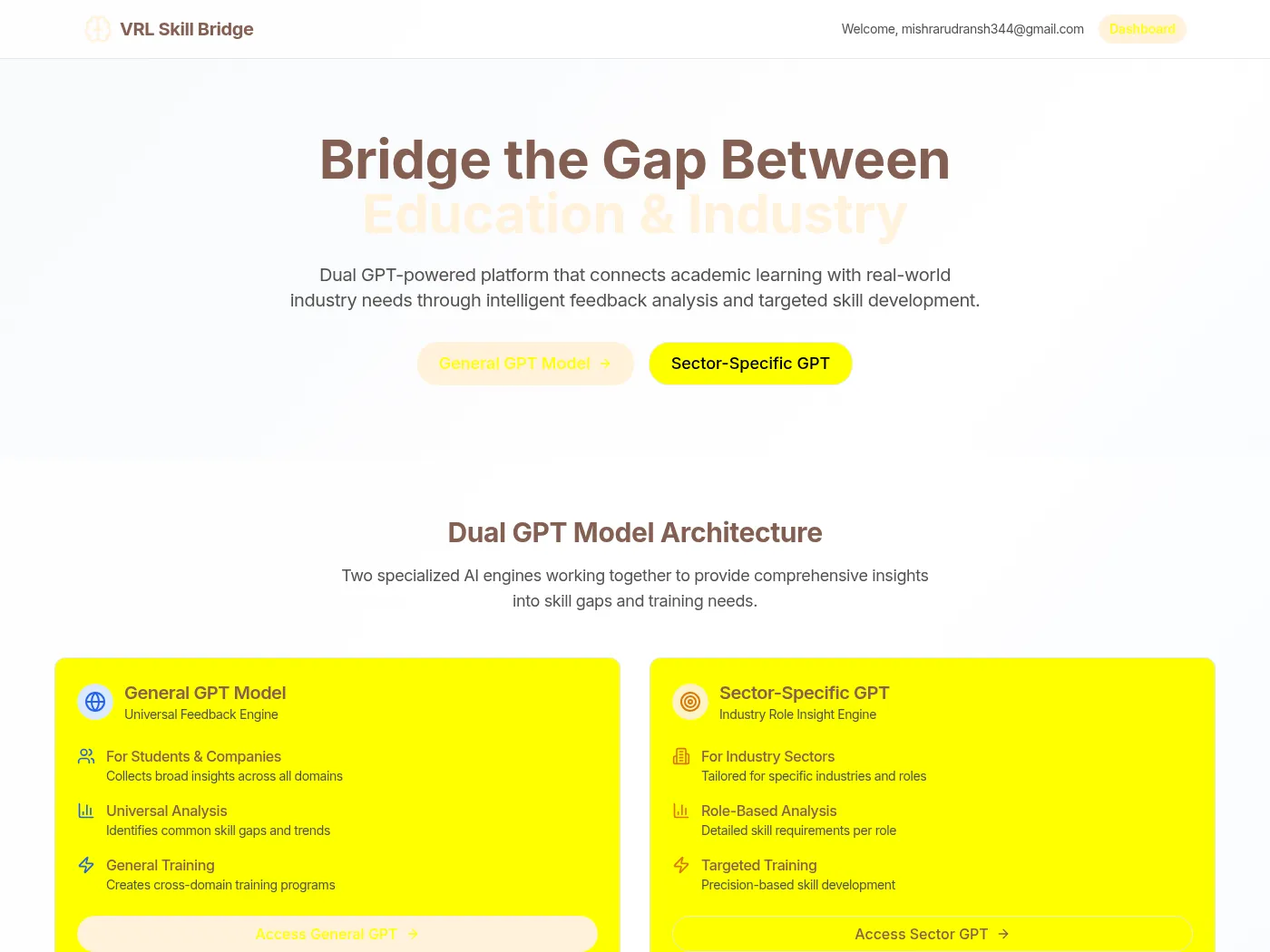VRL Skill Bridge: Dual GPT Model Feedback & Insight Platform