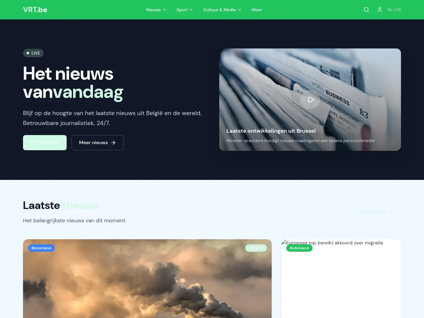 VRT.be Responsive Web Clone with Next.js and TailwindCSS