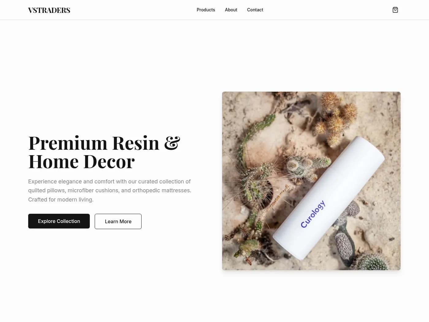 VSTRADERS Modern Resin & Home Decor Ecommerce Webapp