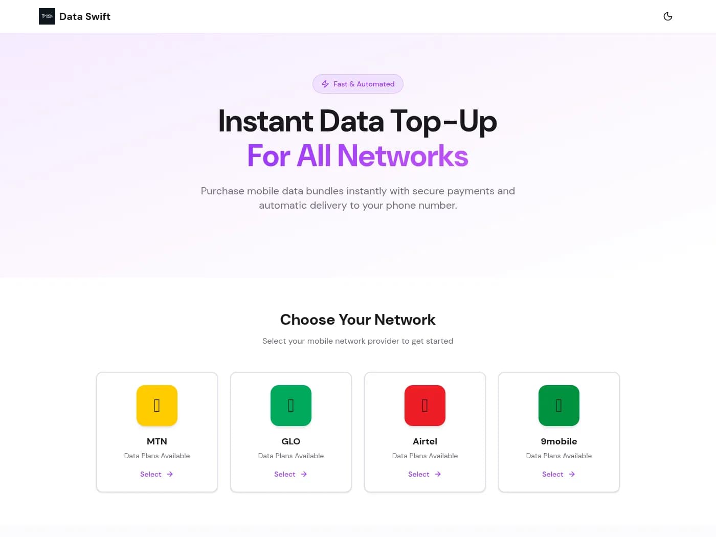 VTU Direct – Automated Nigerian Data Bundle Platform
