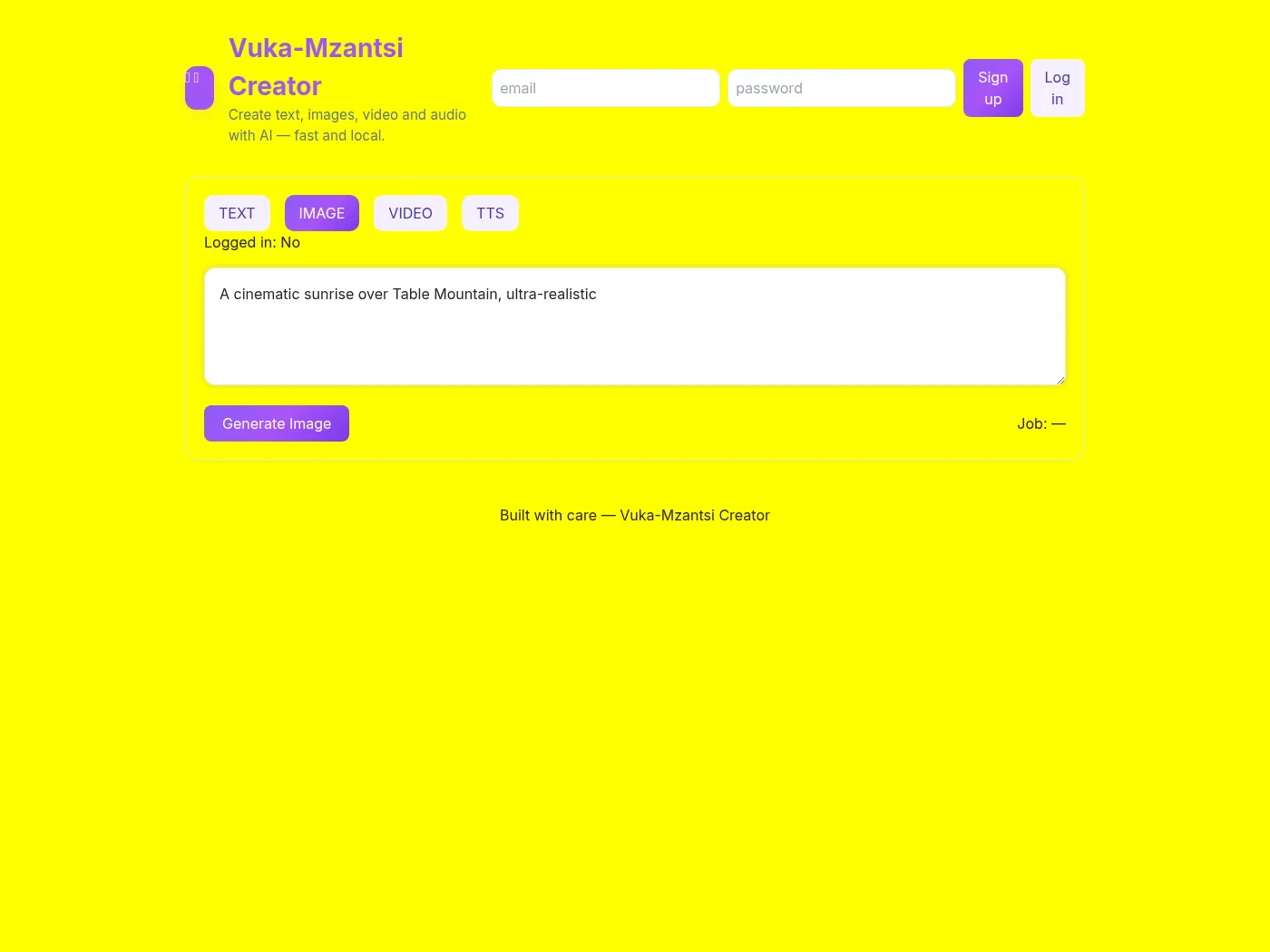 Vuka-Mzantsi Creator: Full Stack AI Media Generator (Copy-Paste Bundle)