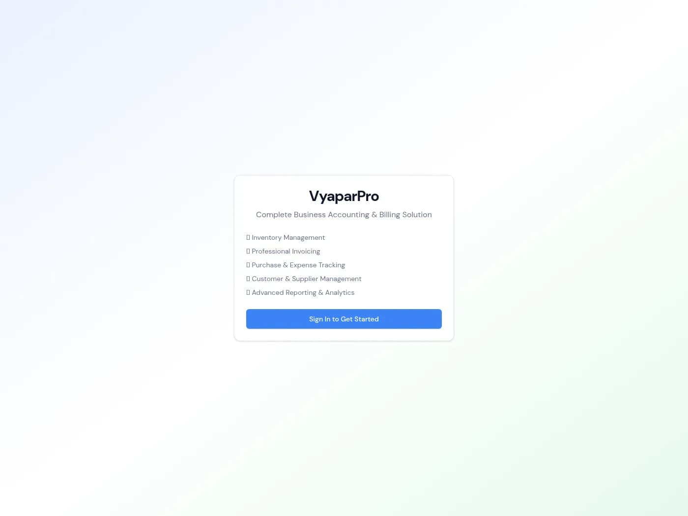 Vyapar-Style Business Accounting and Billing Suite