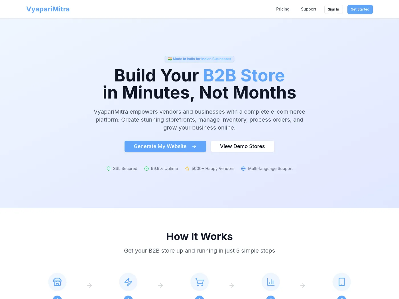 VyapariMitra: Modern B2B E-commerce Platform with Enhanced UI/UX