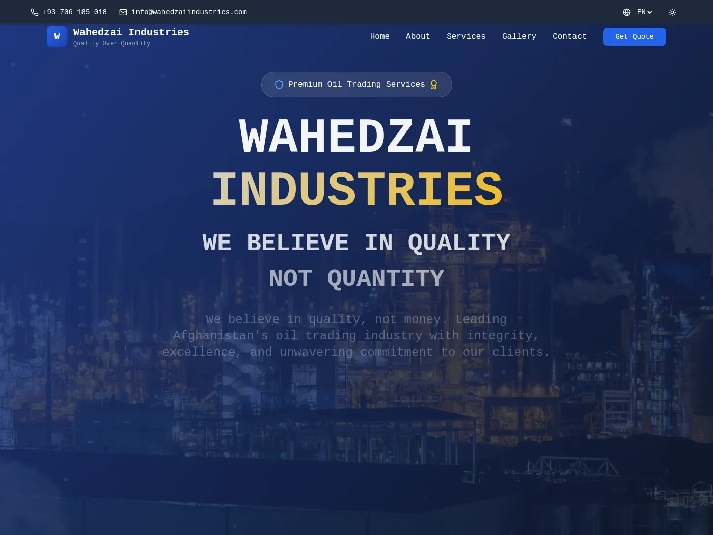 Wahedzai Industries Premium Business Website