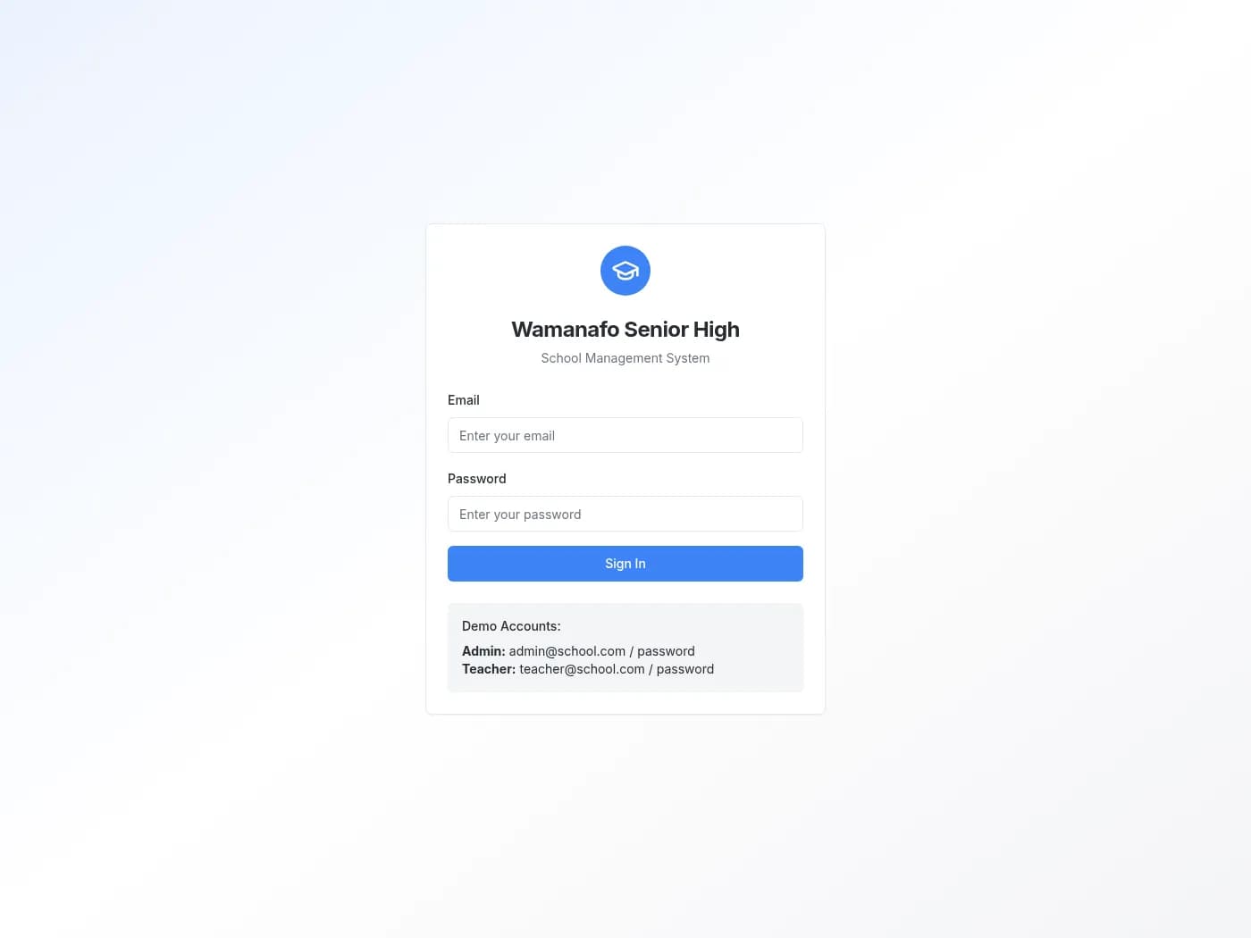 Wamanafo Senior High Technical School Management System