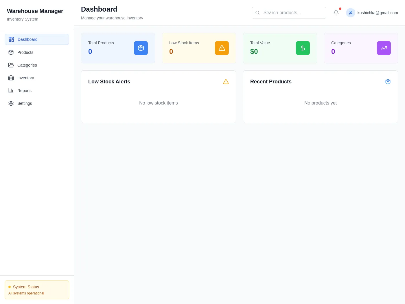 Warehouse Product Management System