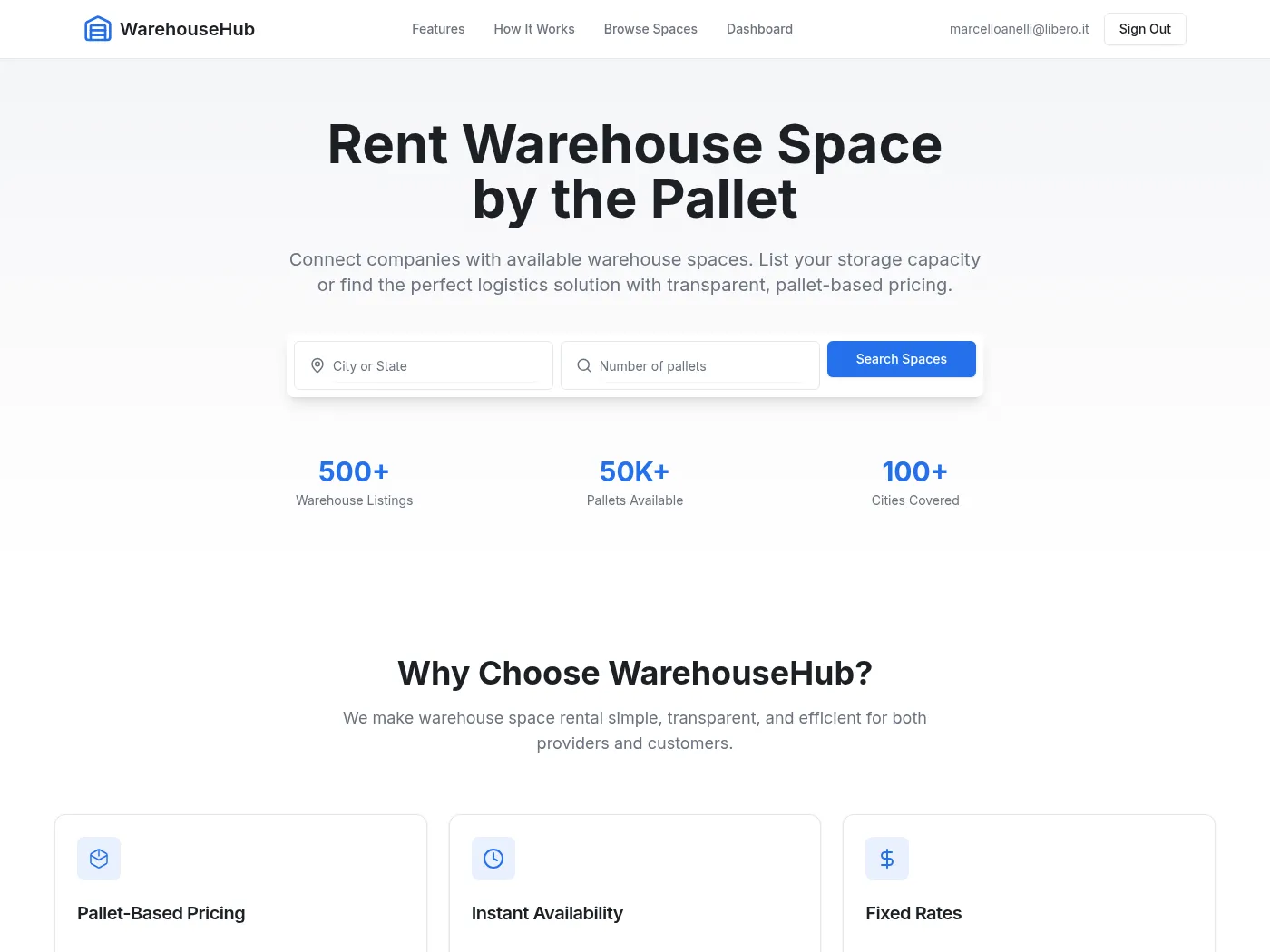 Warehouse Space Rental Platform