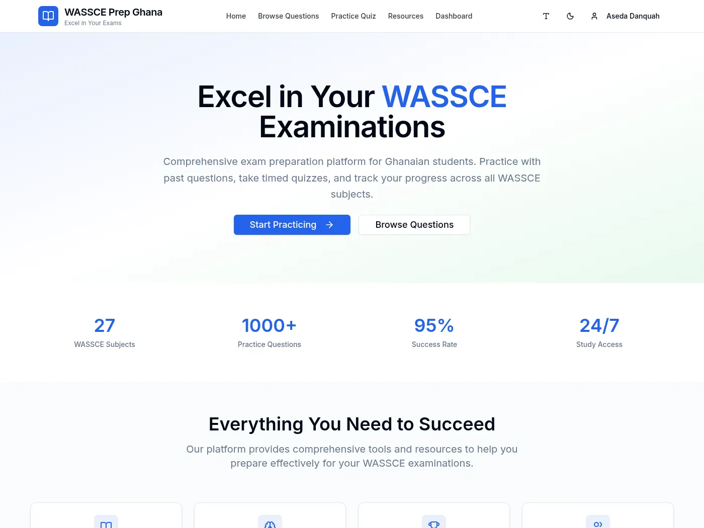 WASSCE Prep Ghana: Interactive Exam Practice & Resource Platform for Ghanaian Students