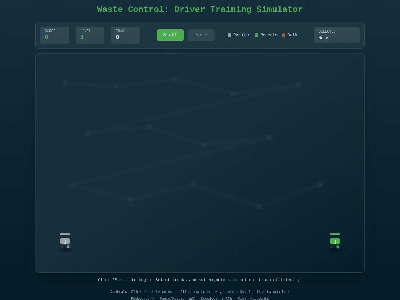 Waste Control: Interactive Solid Waste Driver Learning Game