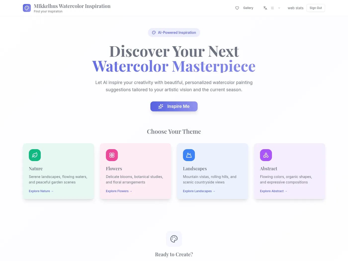 Watercolor Muse: Elegant Inspiration App for Artists
