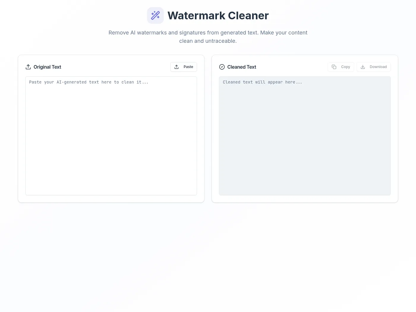 Watermark Cleaner for AI Text