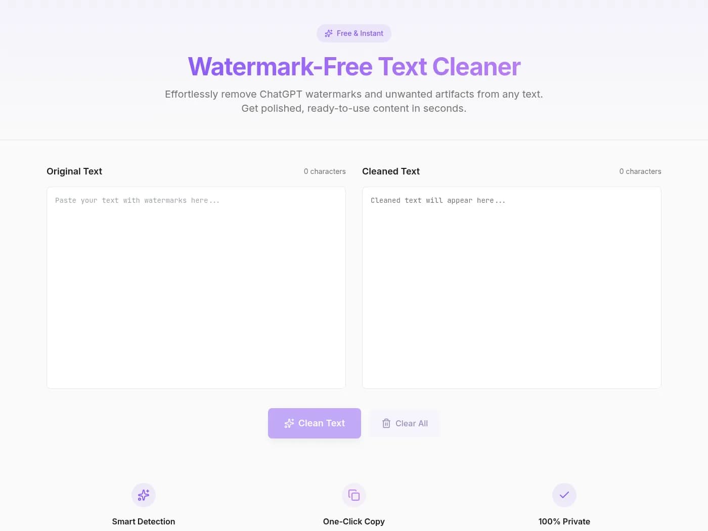 Watermark-Free Text Cleaner