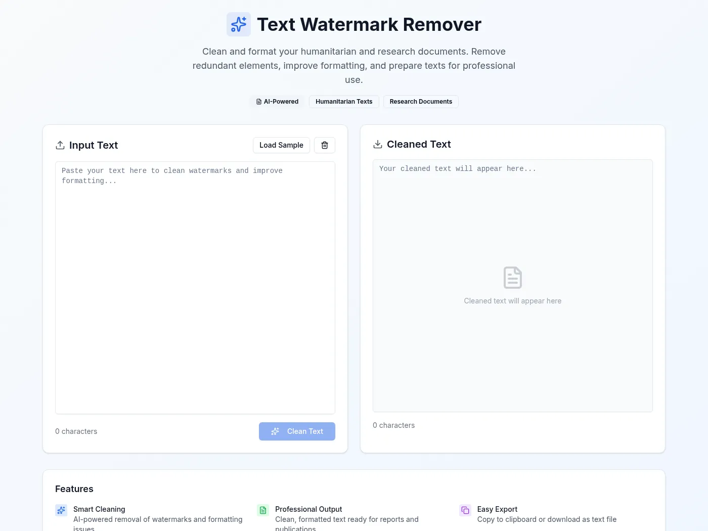 Watermark Removal Tool for Humanitarian Texts