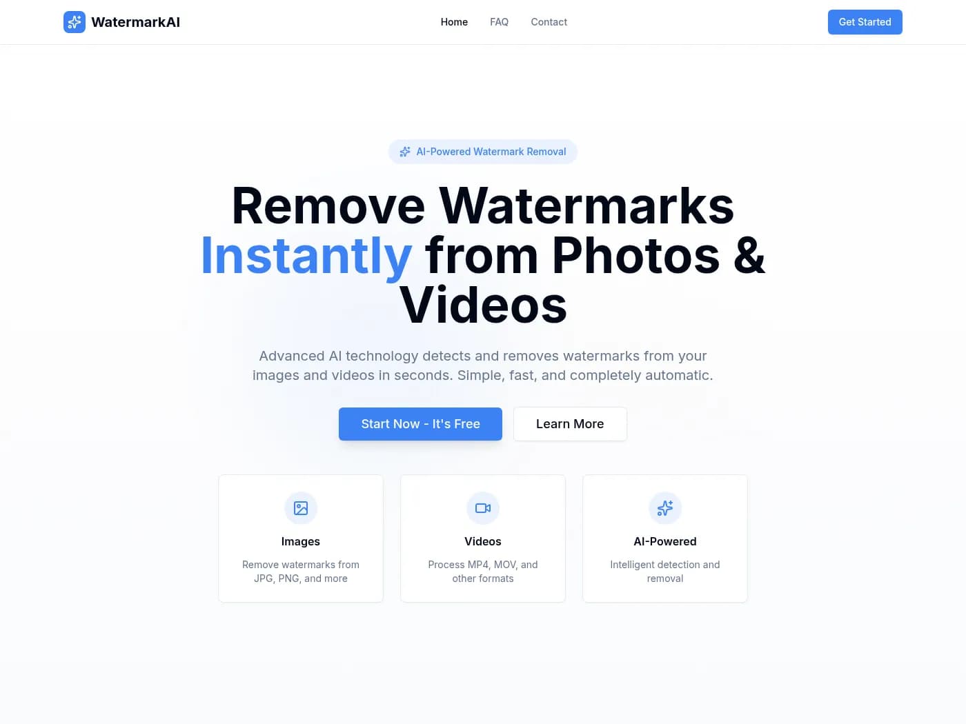 Watermark Remover AI Web App