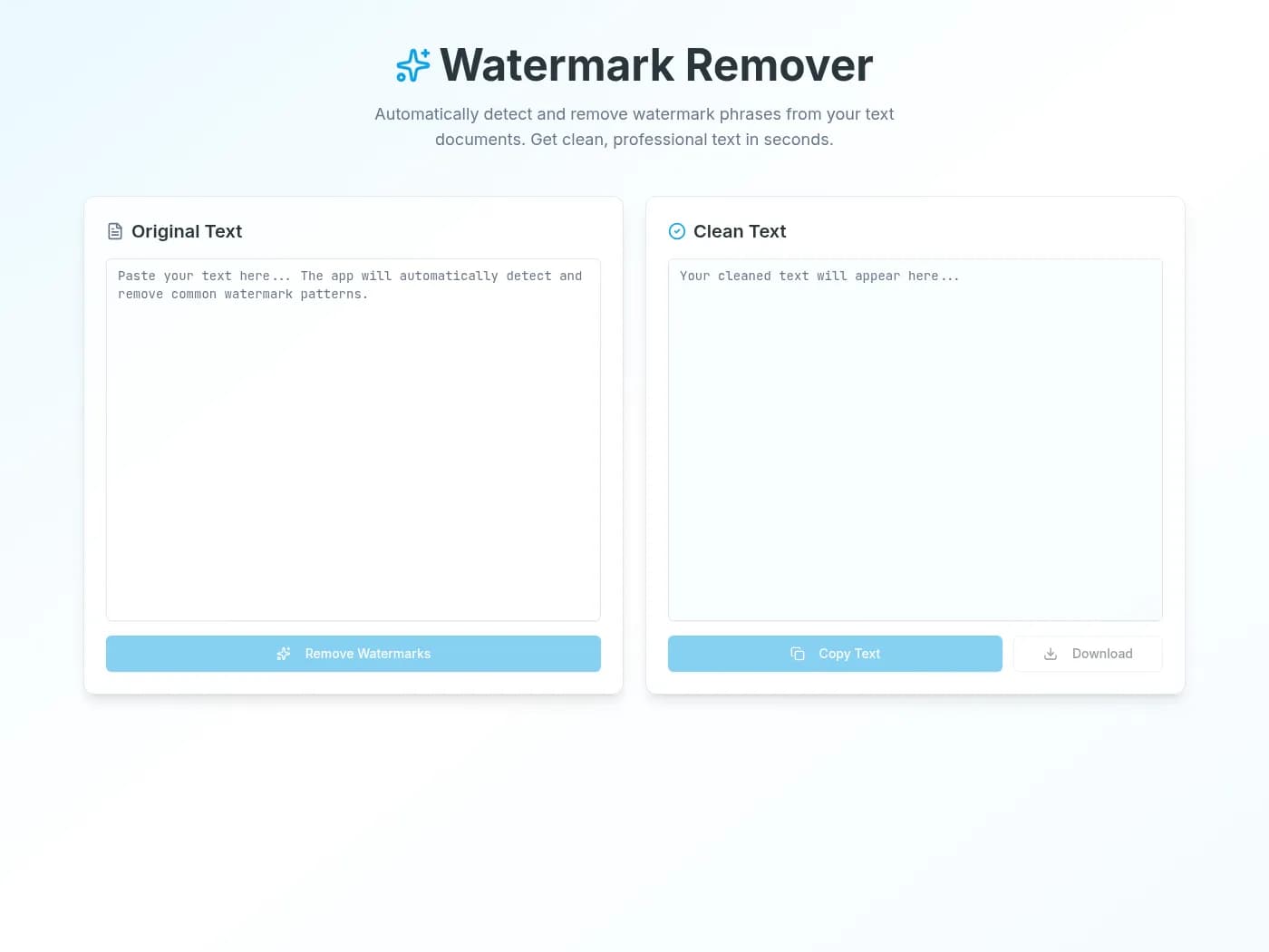 Watermark Remover for Text Documents