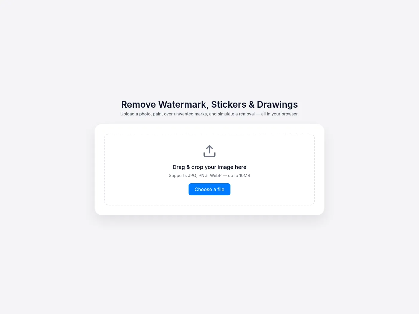 Watermark Remover Web App (Frontend Only)