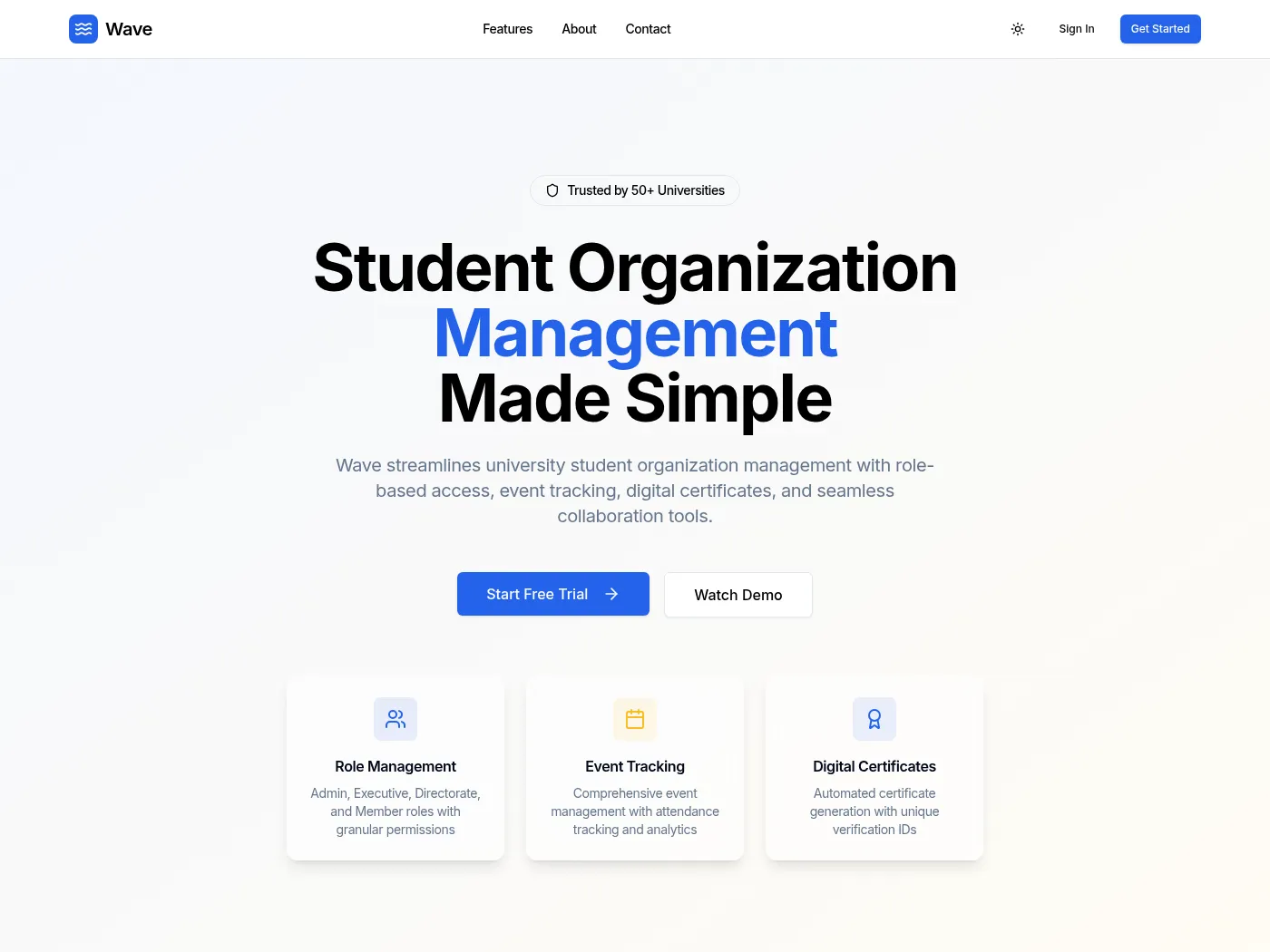 Wave – Student Organization Portal