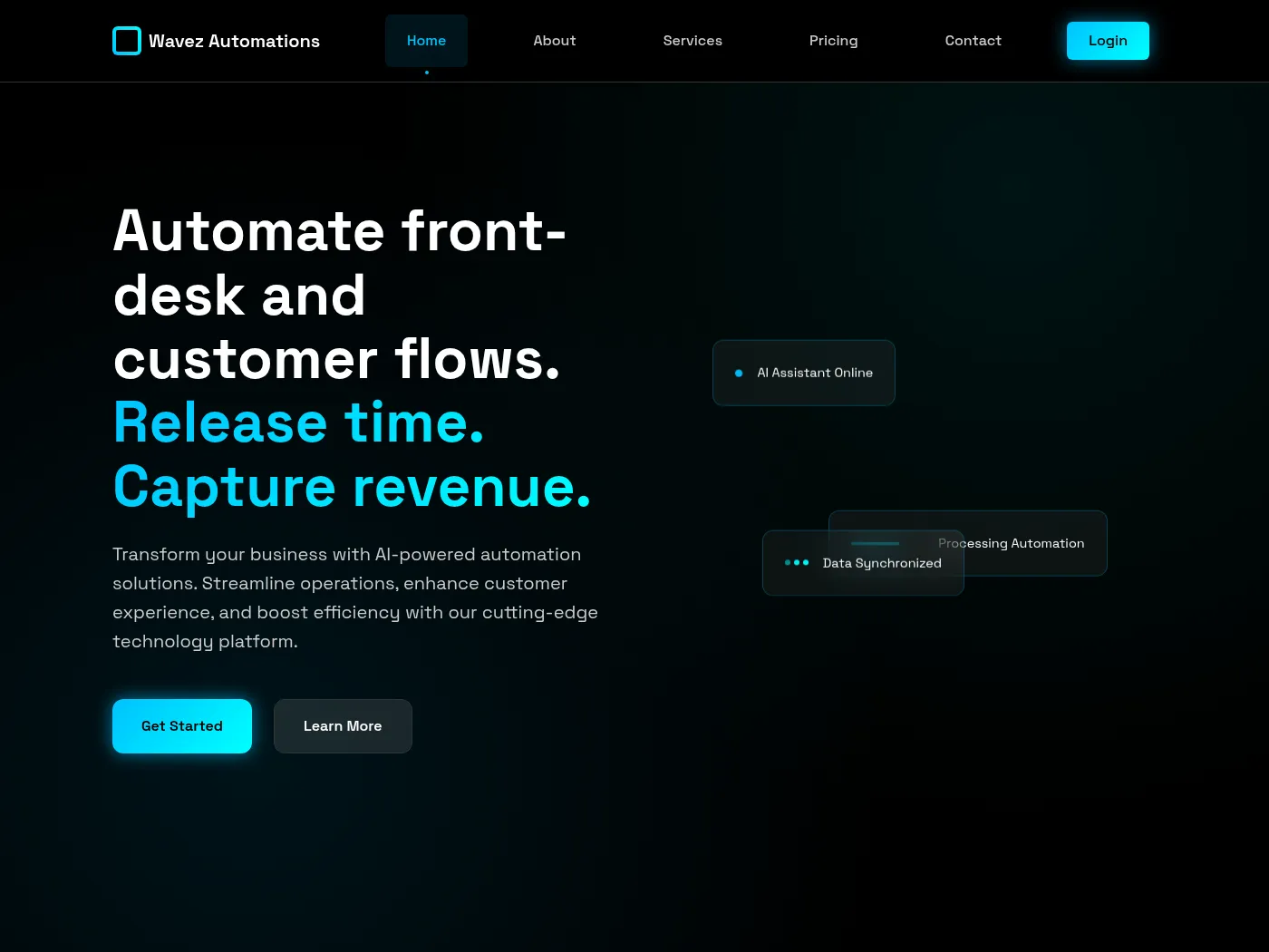 Wavez Automations Futuristic Website