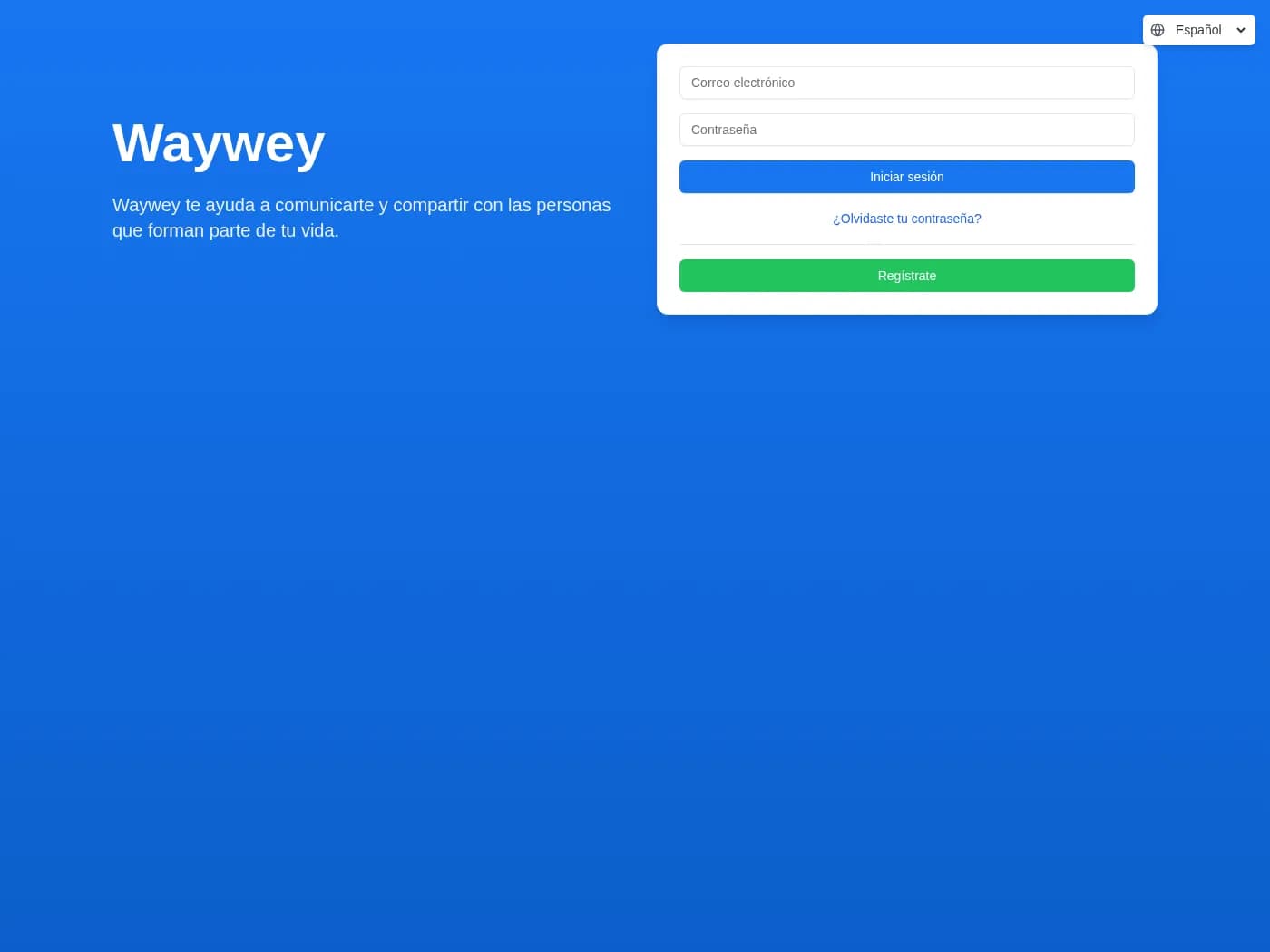 Waywey: Landing Page y Red Social Inspirada en Facebook 2008