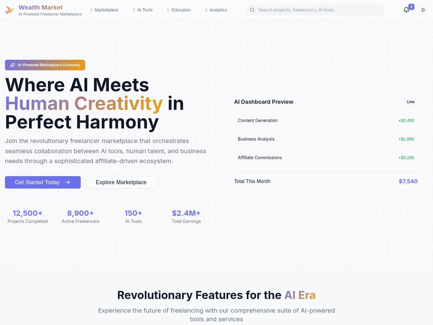 Wealth Market: The Symphony AI Freelancer Marketplace Economy
